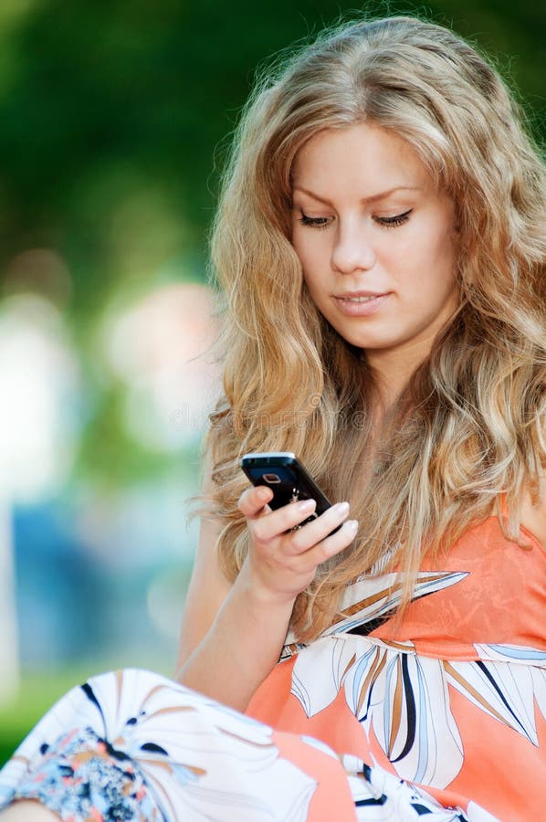 Woman Texting on Mobile Phone Stock Photo - Image of girl, call: 23122968