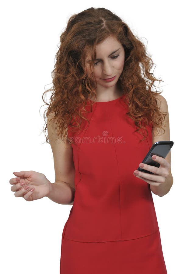 Woman Texting on a Smartphone Stock Image - Image of lady, pretty: 85884945