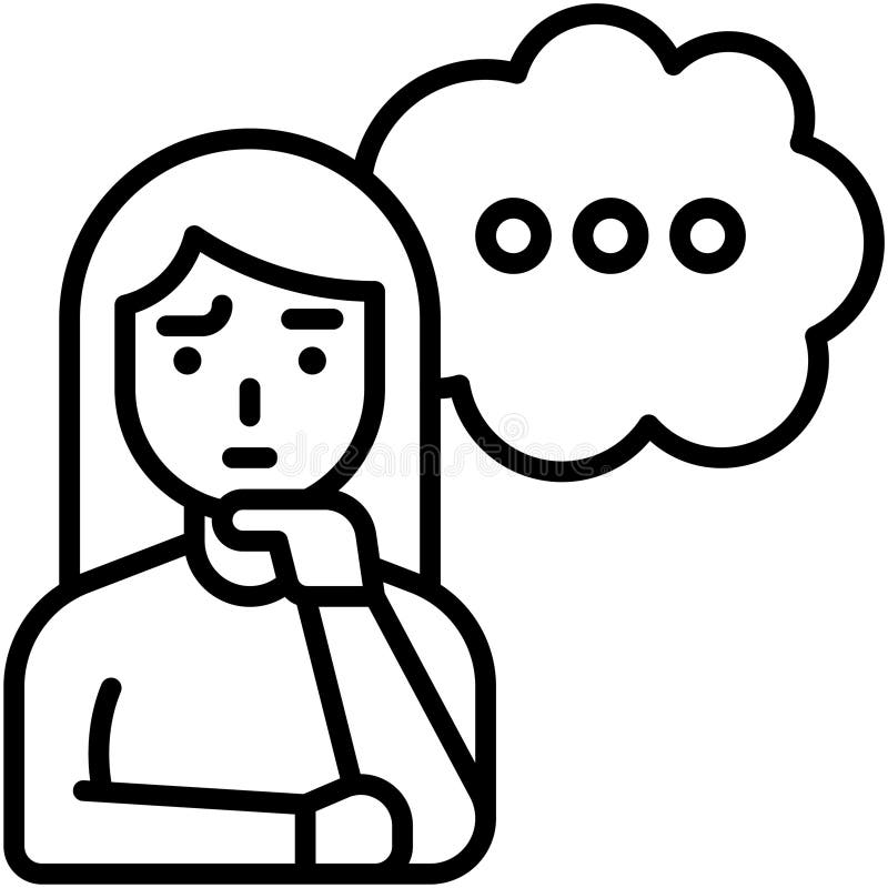 Woman Thinking Icon, an Avatar that is Related To Education Stock ...