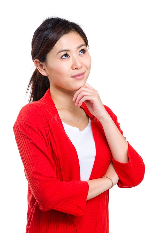 Woman thinking stock image. Image of confident, fashionable - 40943751