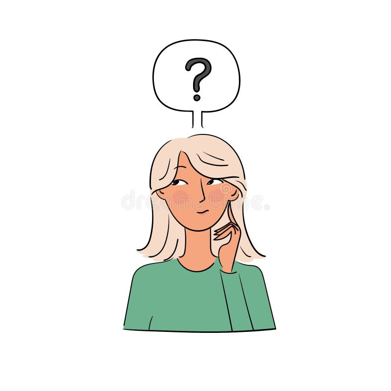 Woman Thinking.Problem Solving Concept.Bubble with a Question Mark ... Woman Thinking.Problem Solving Concept.Bubble with a Question Mark ...