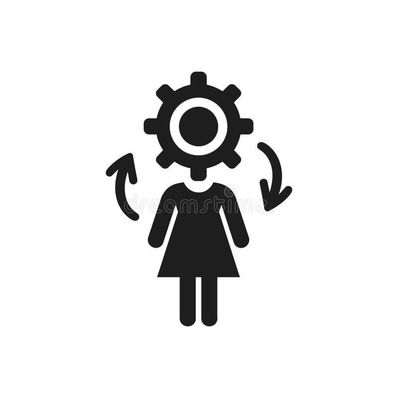 Woman Thinking Process Icon Stock Vector - Illustration of woman ...