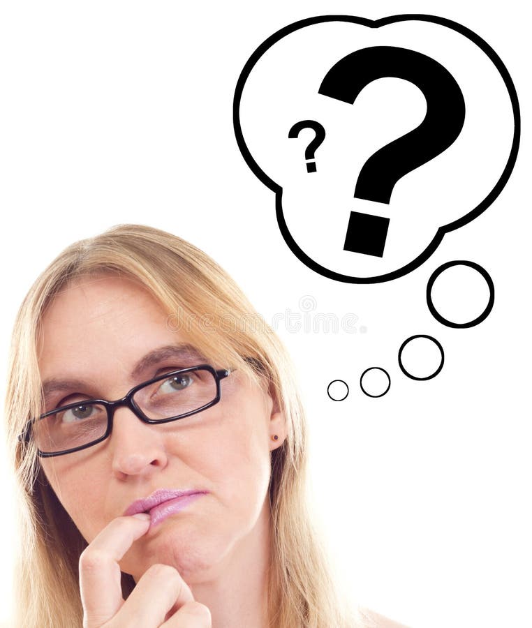 Woman Thinking about Question Stock Image - Image of face, adviser ...
