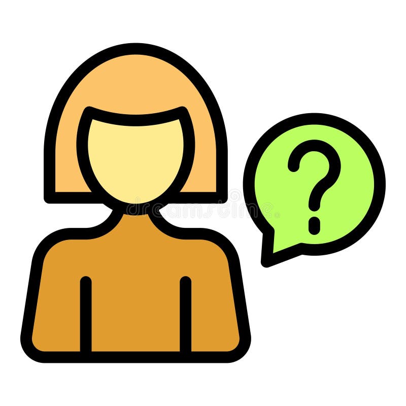 Woman Thinking with Question Mark Speech Bubble Stock Vector ...