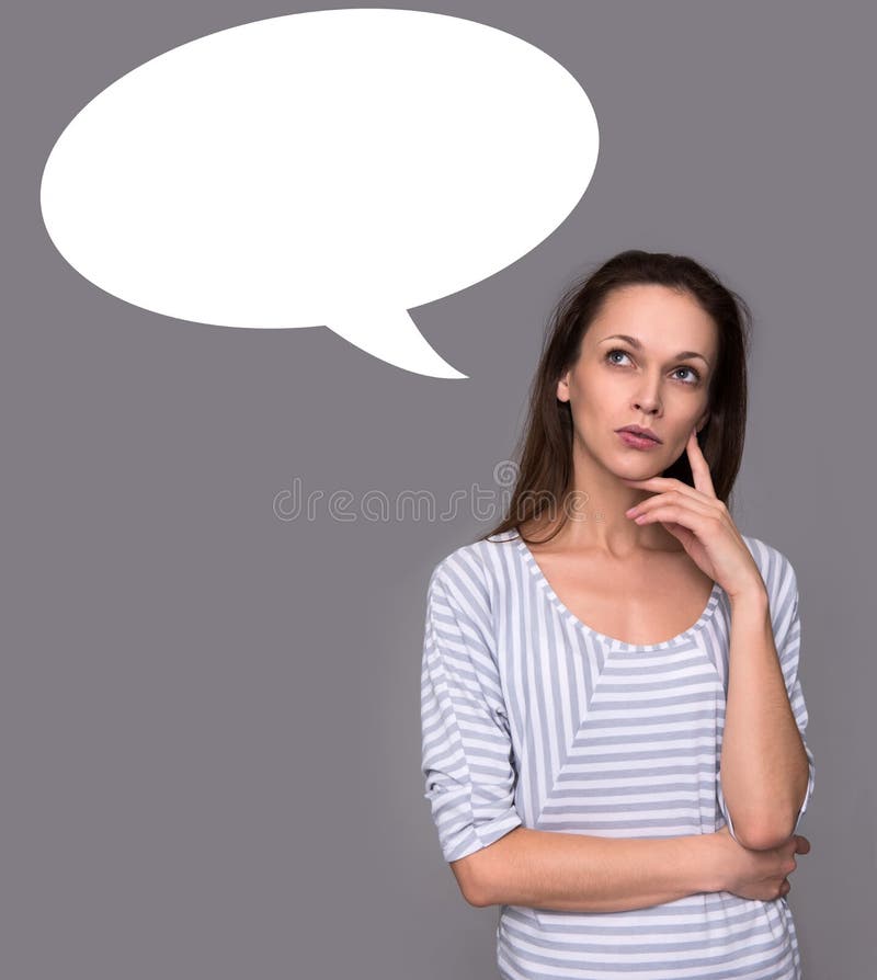 Woman Thinking about Something Stock Image - Image of beauty ...