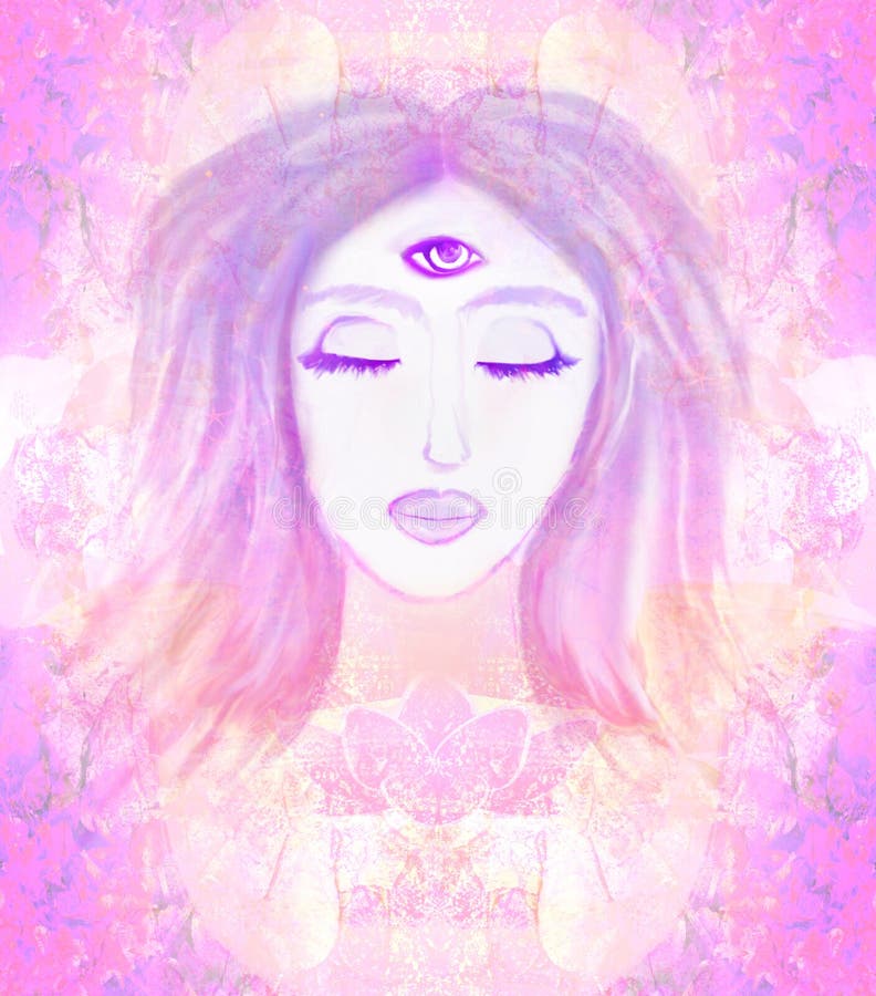 Woman with Third Eye, Psychic Supernatural Senses Stock Illustration ... Woman with Third Eye, Psychic Supernatural Senses Stock Illustration ...