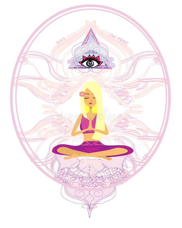 Woman with Third Eye, Psychic Supernatural Senses Stock Vector ...