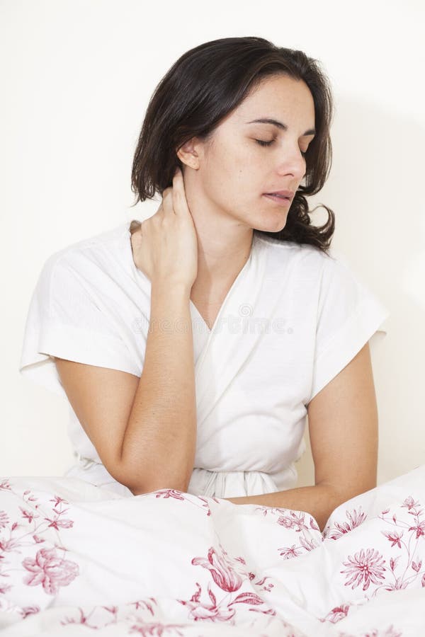 Woman with throat problems stock photo. Image of holding - 29507008