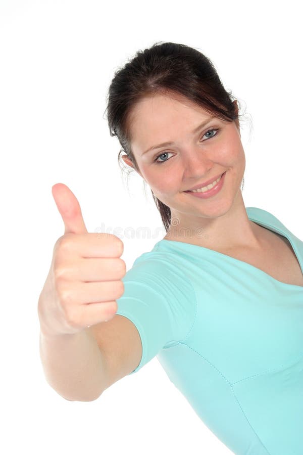 Woman with Thumbs Up stock image. Image of joyful, standing - 940777