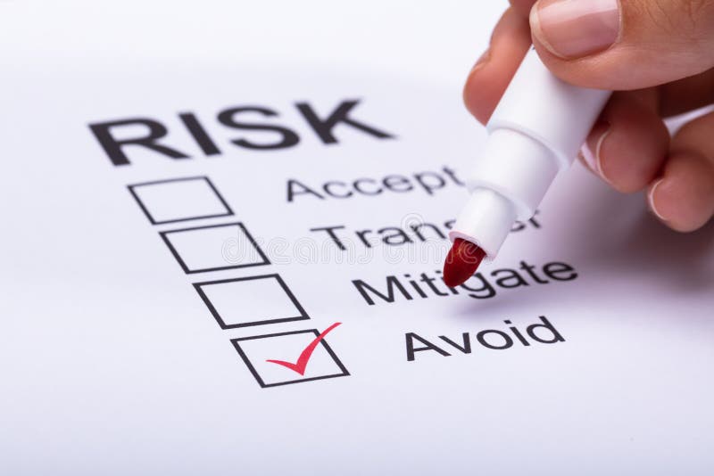 Woman Ticking Avoid Option on Risk Form Stock Photo - Image of ...