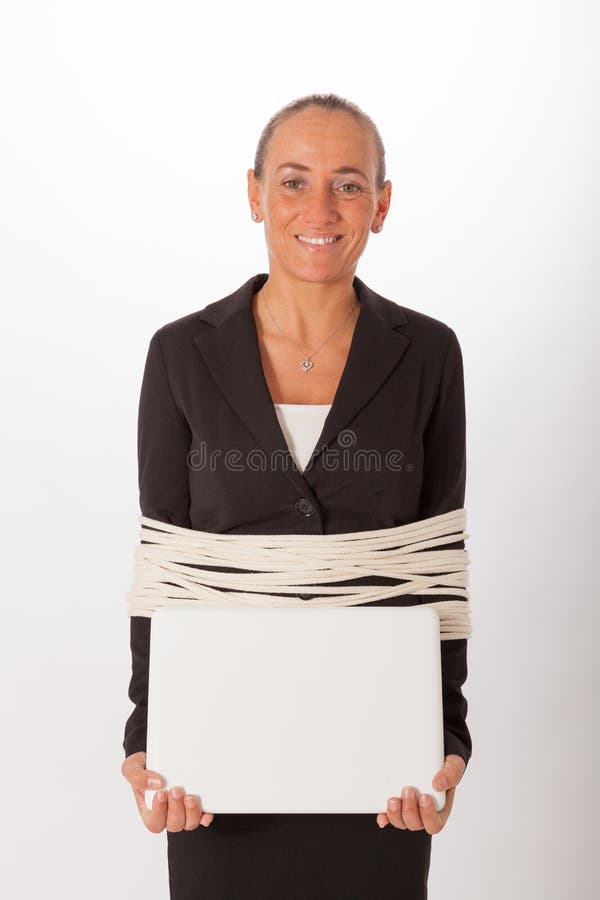 The Woman is Tied with a Rope Stock Photo - Image of black, female ...