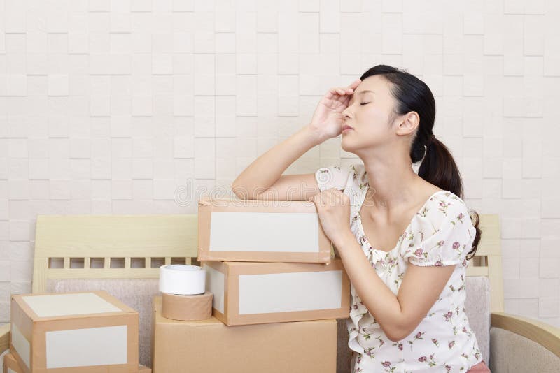 Woman to the moving stock photo. Image of face, cleaning - 134354542