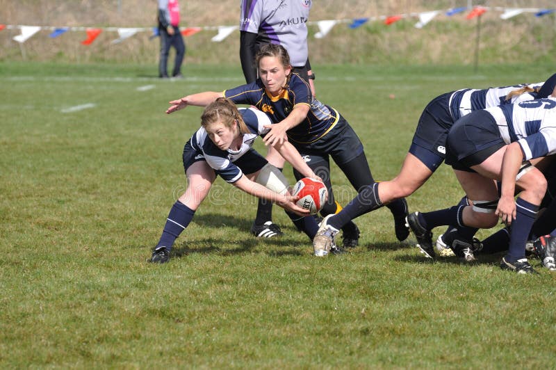Woman about To Pass Ball after a Rugby Scrum Editorial Stock Photo ...