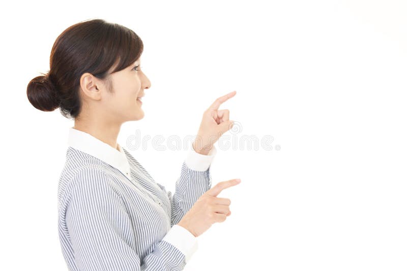 Woman To Point at Something Stock Image - Image of beauty, elegant ...
