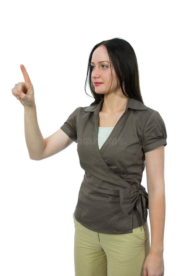 Woman To Point the Way To Smth Stock Image - Image of worker, beauty ...
