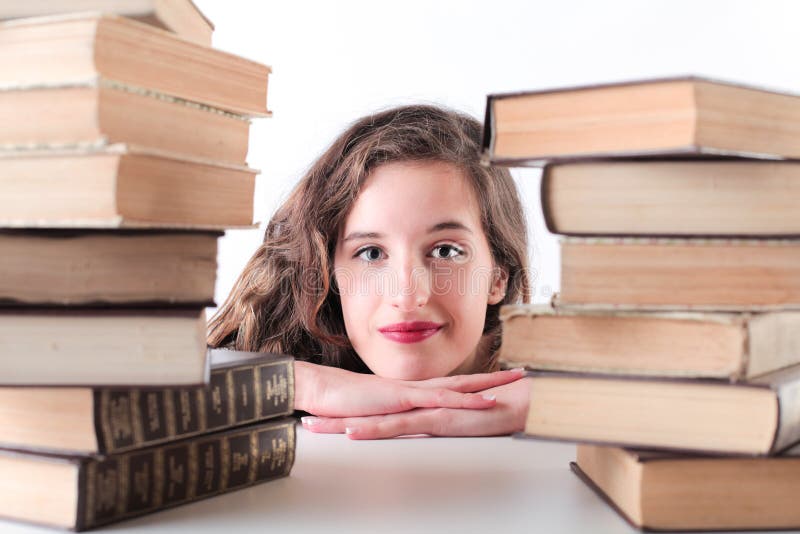 Woman about to study stock photo. Image of study, girl - 37964842