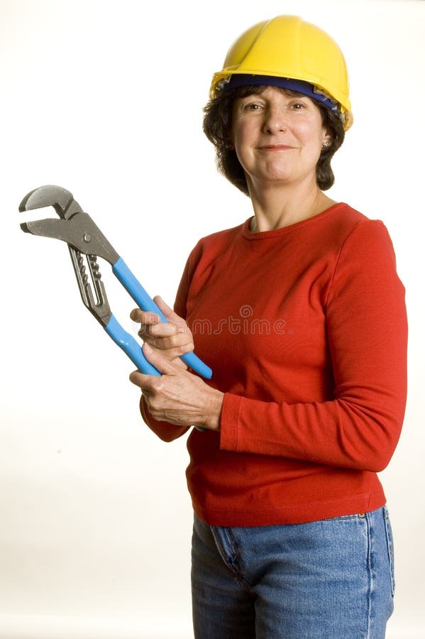 Woman with tools stock image. Image of electric, remodeling - 1430827