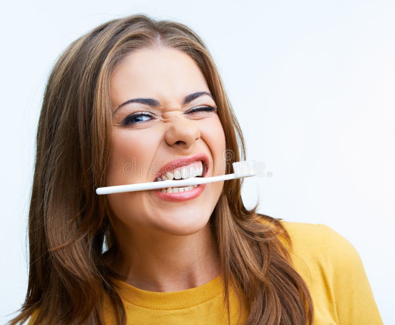 Woman with toothy brush stock photo. Image of health - 31156112