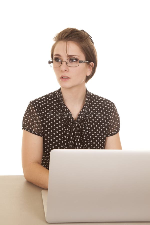 Woman Top with Dots Computer Look Side Stock Photo - Image of healthy ...