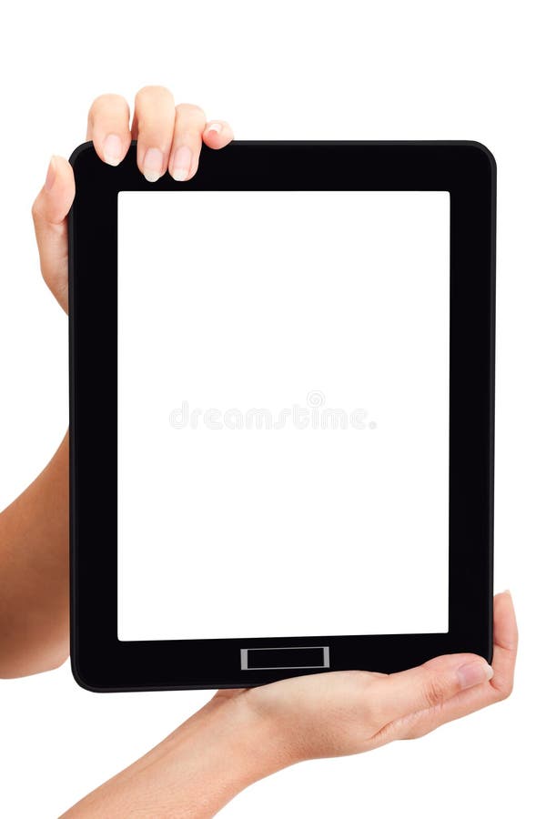 Woman touch back touch pad stock photo. Image of held - 19753700