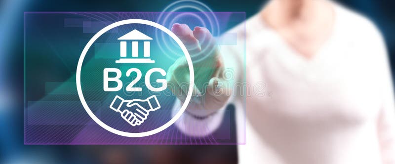 Woman Touching a B2g Concept Stock Illustration - Illustration of ...