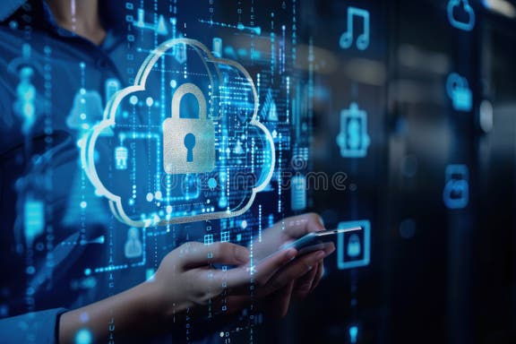 A Woman is Touching a Cloud with a Key on it Stock Photo - Image of ...