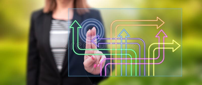 Woman Touching a Digital Decision Concept Stock Photo - Image of ...