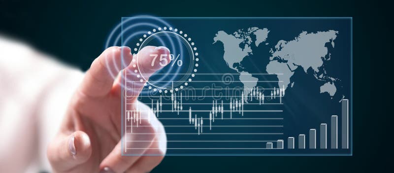 Woman Touching a Digital Graph Stock Image - Image of concept, graph ...