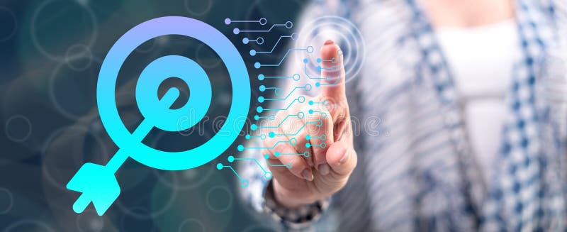 Woman Touching a Digital Strategy Concept Stock Image - Image of ...