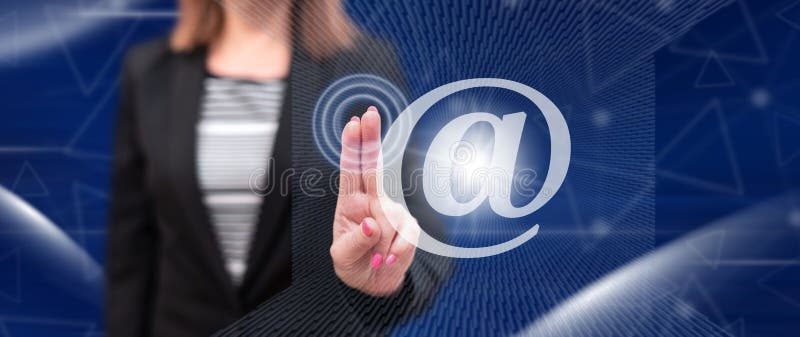 Woman Touching an E-mail Concept Stock Photo - Image of post, address ...