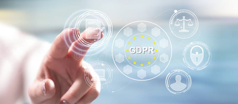 Woman Touching a Gdpr Concept Stock Photo - Image of network, business ...