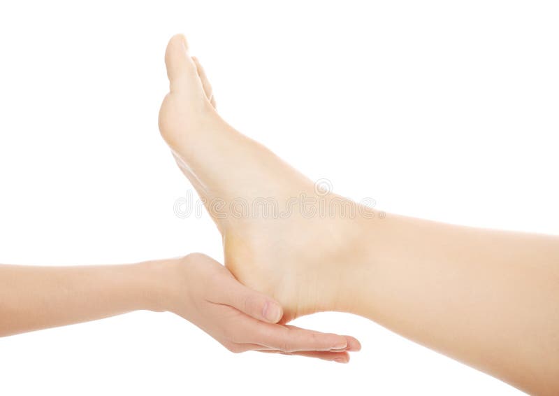 Woman touching her foot stock image. Image of fresh, beauty - 48683011