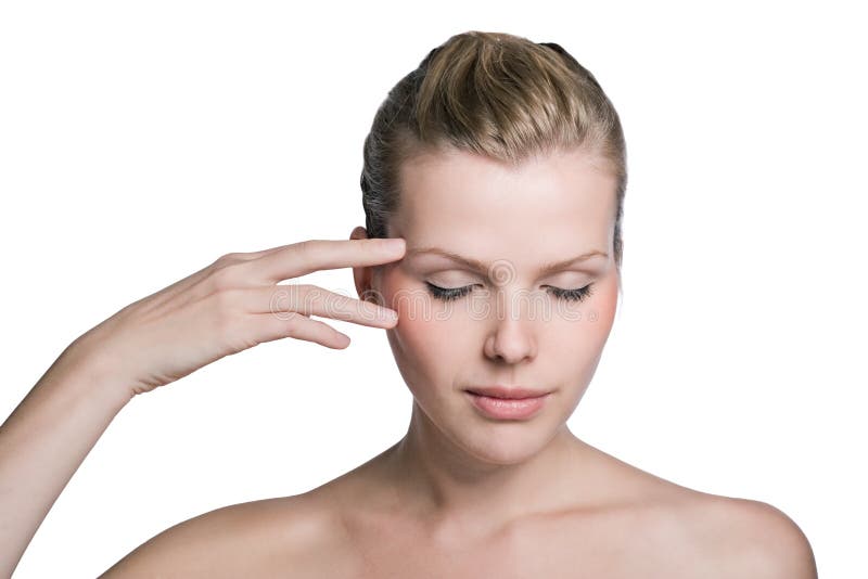 Woman Touching with Her Hand the Healthy Skin Stock Photo - Image of ...