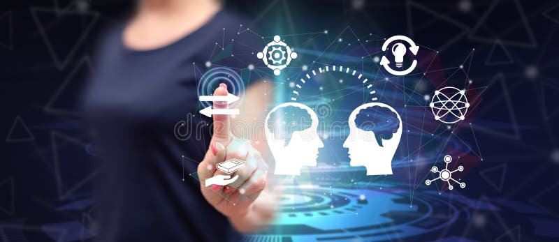 Woman Touching a Knowledge Sharing Concept Stock Photo - Image of teamwork, team: 288270344