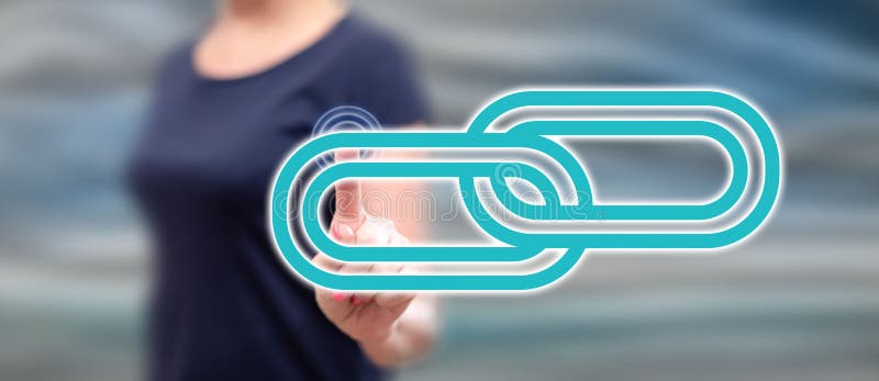 Woman Touching a Link Concept Stock Image - Image of joined, interface ...