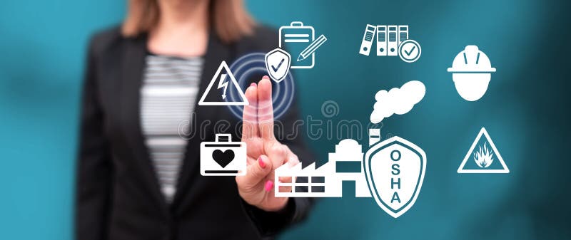Woman Touching an Osha Concept Stock Photo - Image of corporate ...