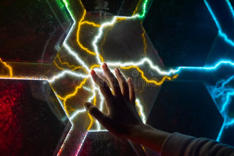 Woman Touching Plasma Panel Display Editorial Photography - Image of ...