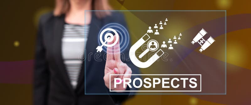 Woman Touching a Prospects Concept Stock Photo - Image of opportunity ...