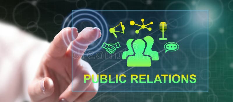 Woman Touching a Public Relations Concept Stock Photo - Image of advice ...