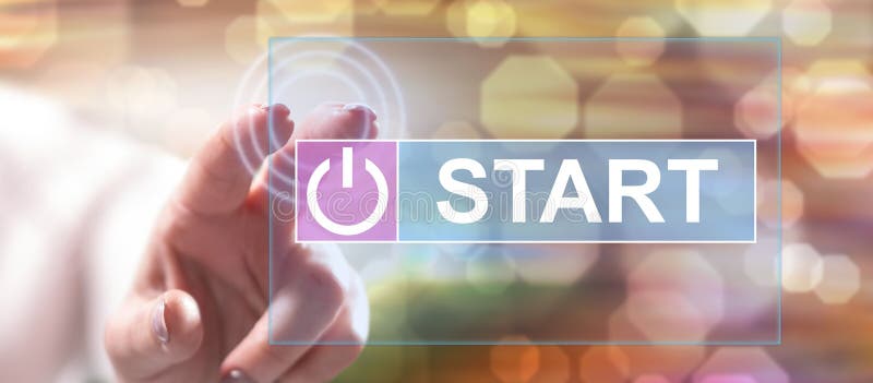 Woman Touching a Start Concept Stock Image - Image of electric ...