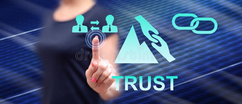Woman Touching a Trust Concept Stock Image - Image of confidence ...
