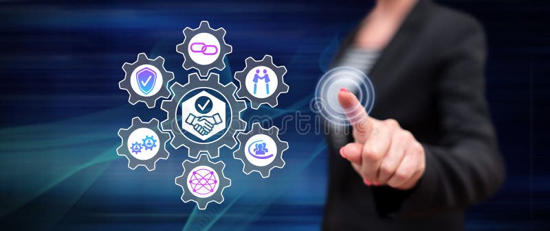 Woman Touching a Trust Concept Stock Image - Image of success ...