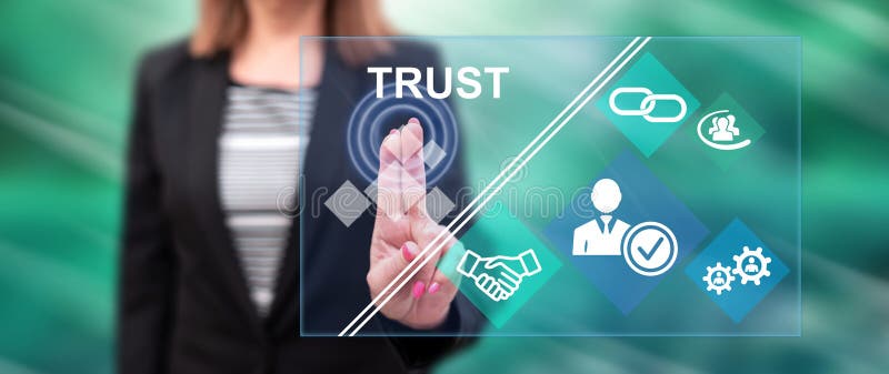 Woman Touching a Trust Concept Stock Photo - Image of assurance, union ...
