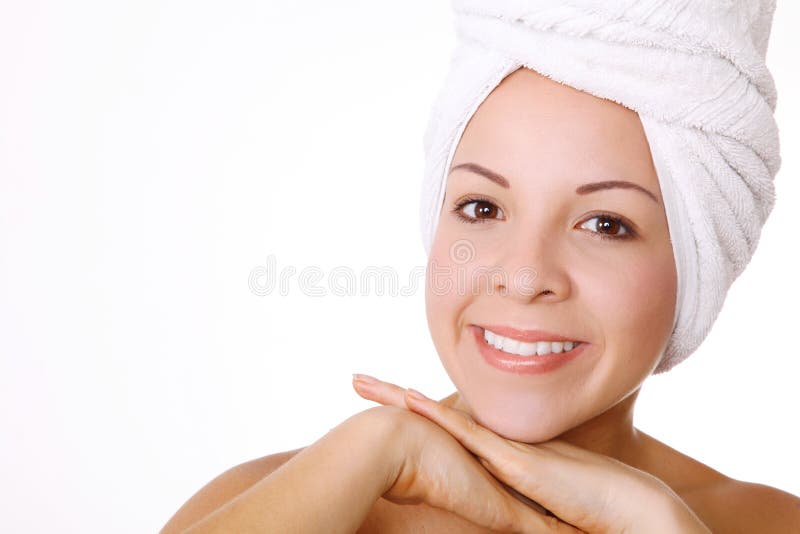 Woman with towel stock photo. Image of fresh, beauty - 14028850