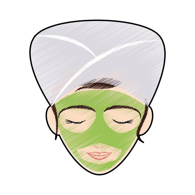 Woman with Towel on Head Spa Icon Image Stock Vector - Illustration of ...