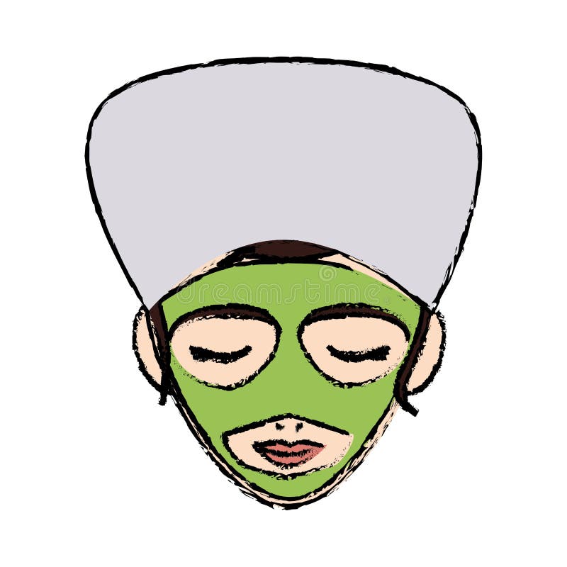 Woman with Towel on Head Spa Icon Image Stock Vector - Illustration of ...