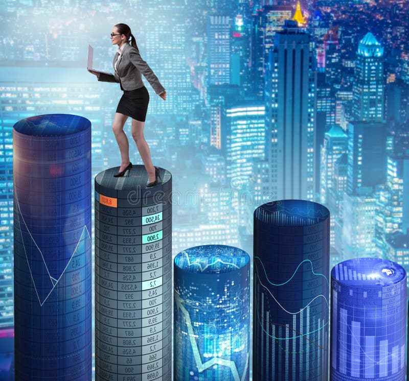 Woman Trader in Online Trading Concept Stock Illustration ...