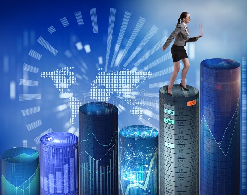 Woman Trader in Online Trading Concept Stock Photo - Image of dealing ...