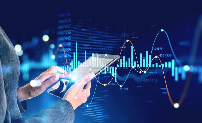 Woman Trader with Tablet, Forex Graph Stock Photo - Image of bull ...
