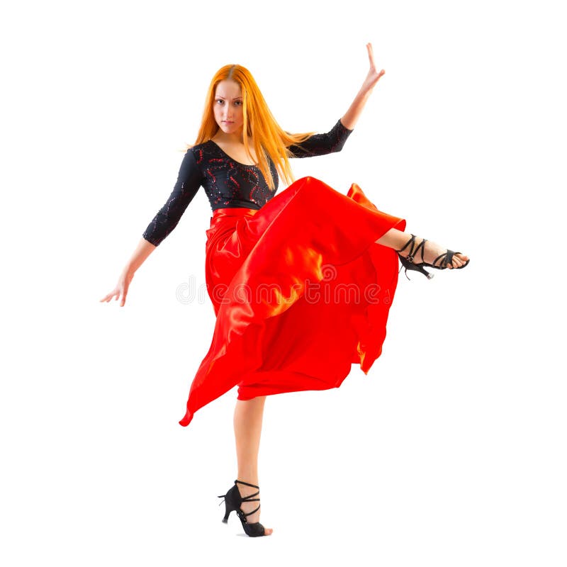 Woman Traditional Dancer Wearing Red Dress Stock Image Image Of